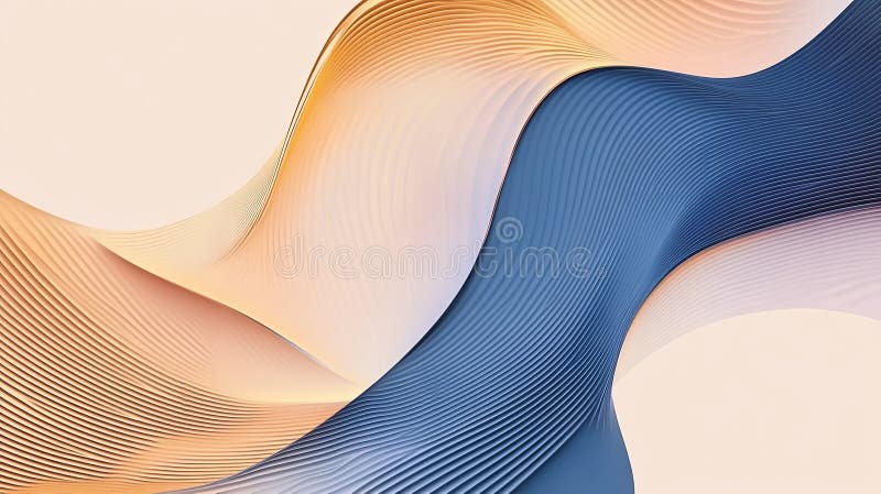 A Clean Abstract Composition with Swirling Metallic Lines and Space ...