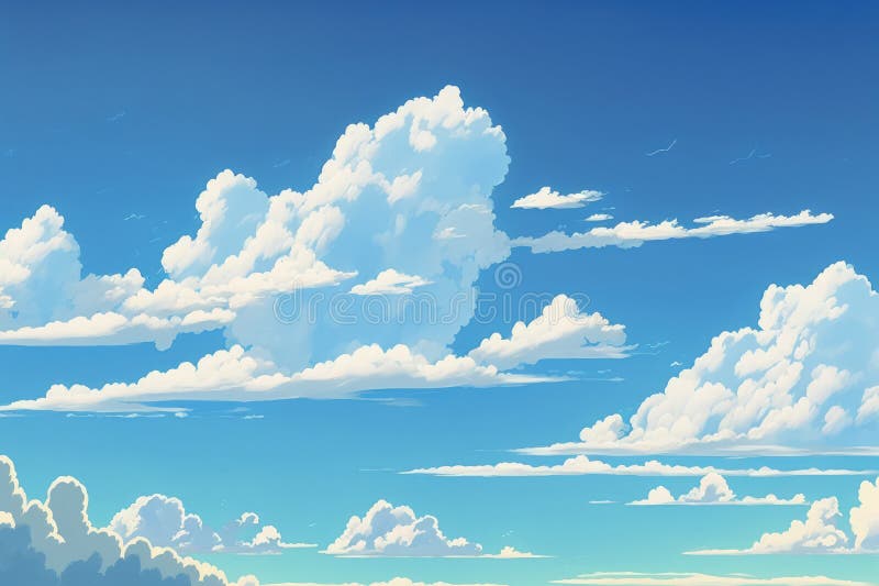 Clean Air and a Blue Sky with White Clouds Stock Illustration ...