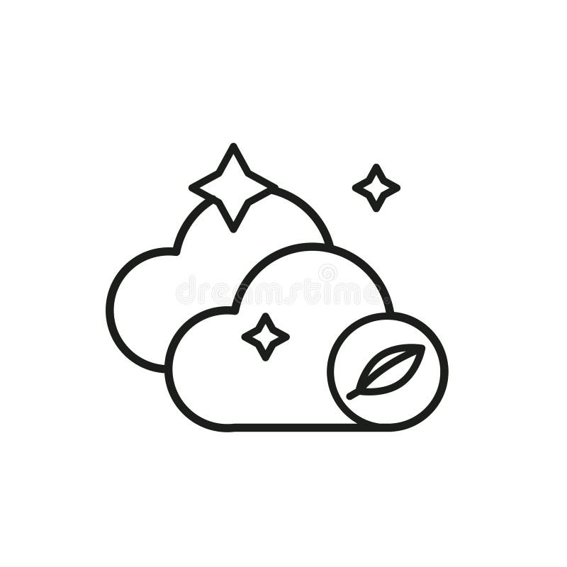 Clean Air Icon Flat Line Symbol Set Stock Illustration - Illustration ...