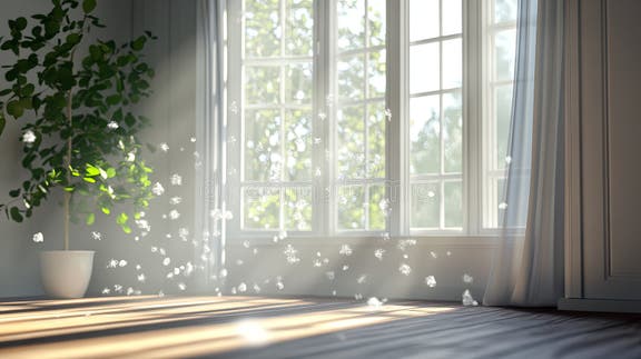 Clean Air Particles Animated in Room. Stock Image - Image of window ...