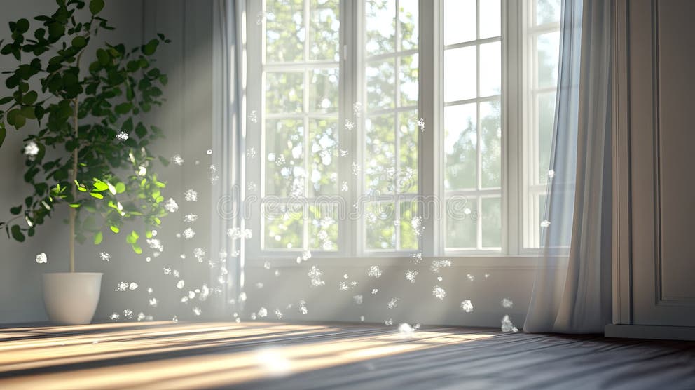 Clean Air Particles Animated in Room. Stock Image - Image of window ...