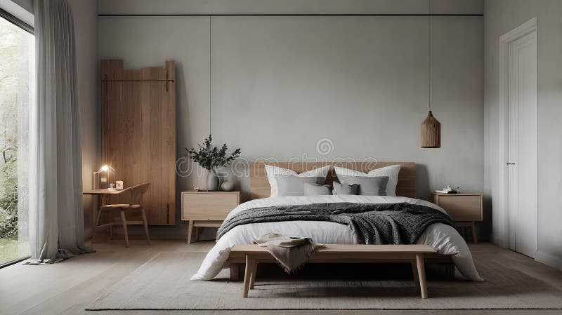A Clean and Airy Scandinavian Bedroom Featuring Minimalist Decor, Soft ...