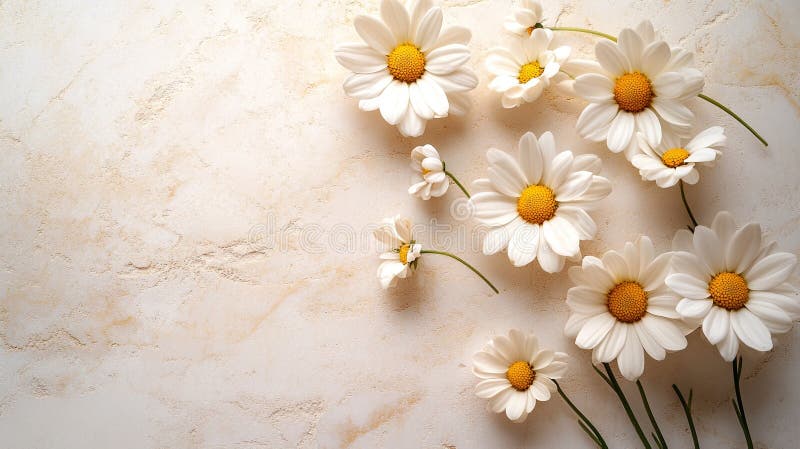A Clean Arrangement of Daisy Chains Styled on a Light-colored Surface ...