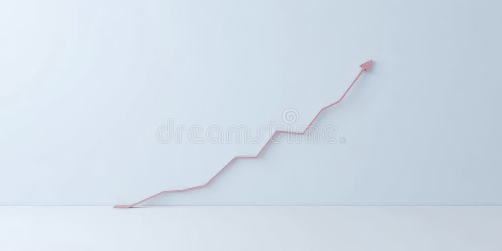 Clean Background, Single Ascending Line Graph Illustrating Upward ...