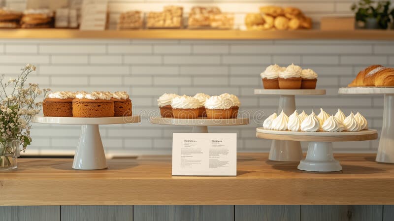 Clean Bakery Display Showcases an Empty Cake Stand among Delicious ...