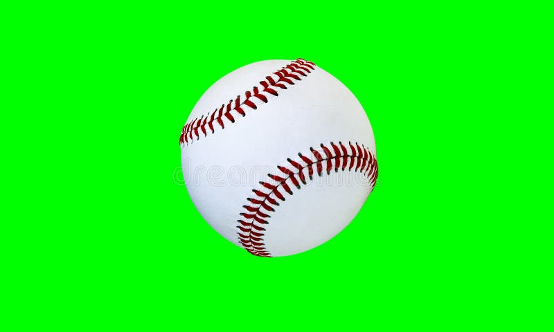 Baseball on Chroma Key Green Background Stock Image - Image of green ...