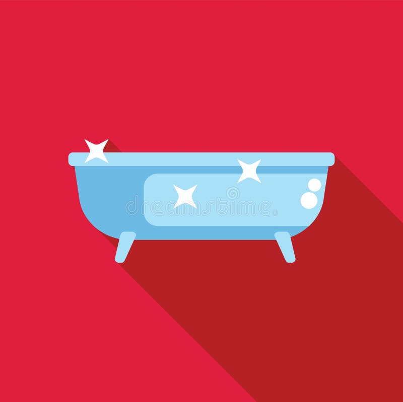 Clean Bathtub is Sparkling on a Red Background Stock Illustration ...