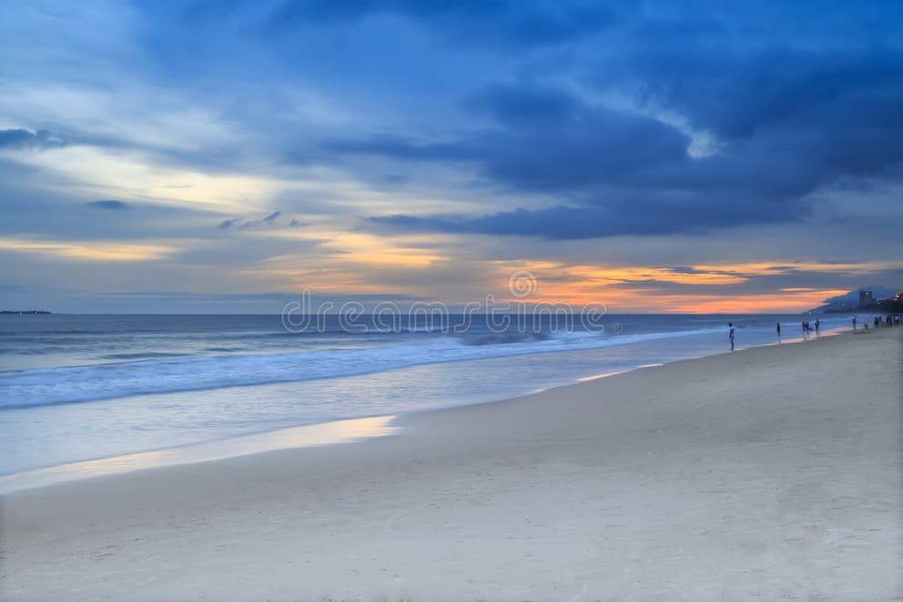 Sunset beach stock photo. Image of beach, clean, sunset - 96408348