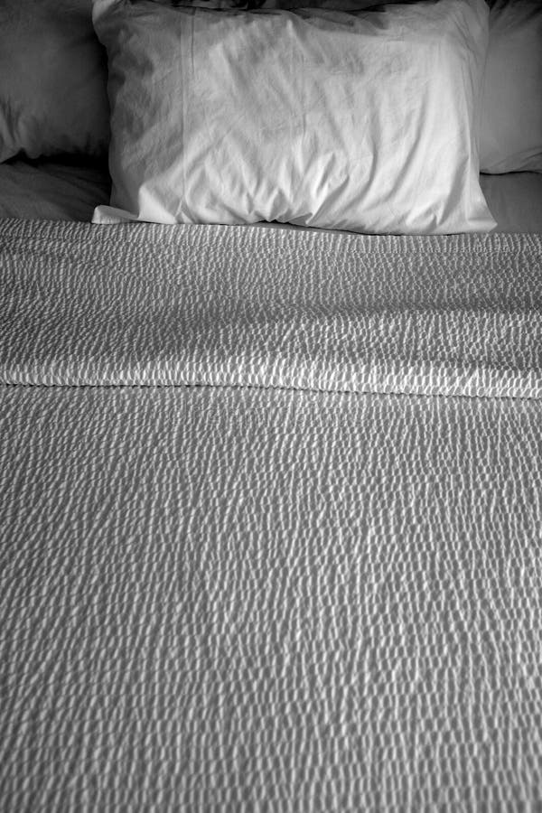 Clean Bed and Pillows White Sheets Comfort for Sleeping Stock Image ...
