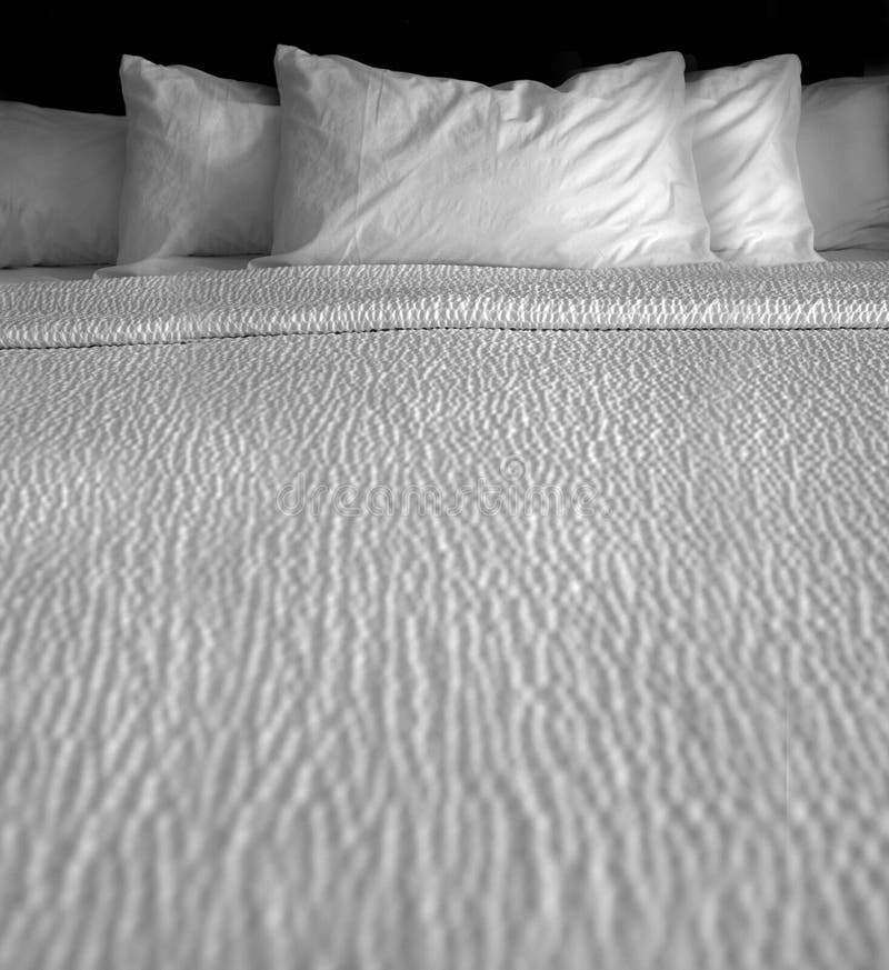 Clean Bed and Pillows White Sheets Comfort for Sleeping Texture Stock ...