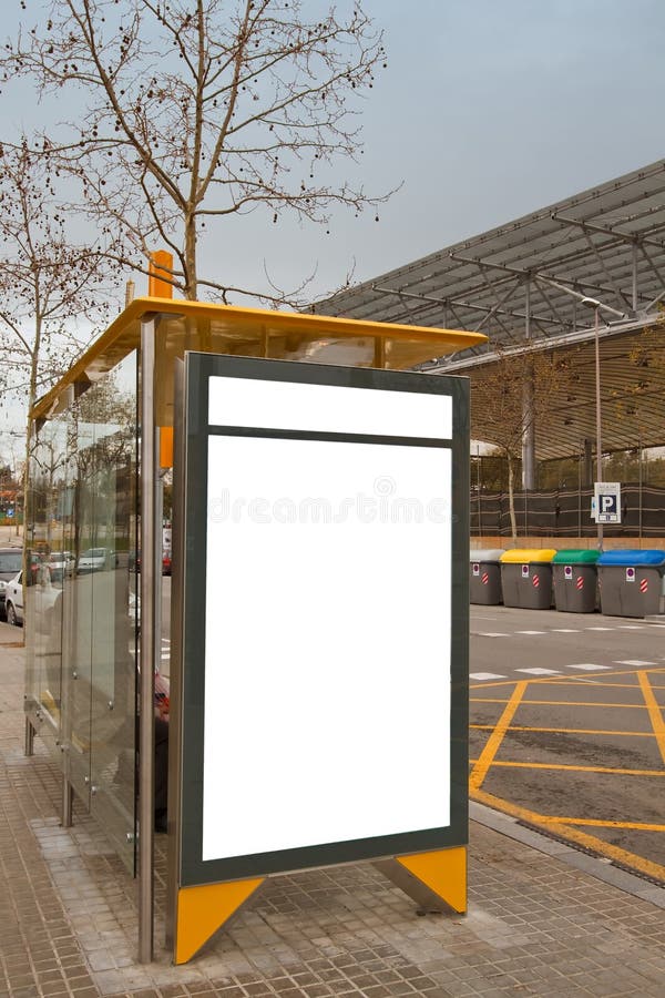 Clean Billboard at Bus Stop Stock Photo - Image of weather, confidence ...
