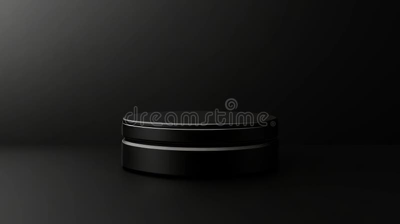 Clean Black Platform with a Dark Background for Displaying Products ...