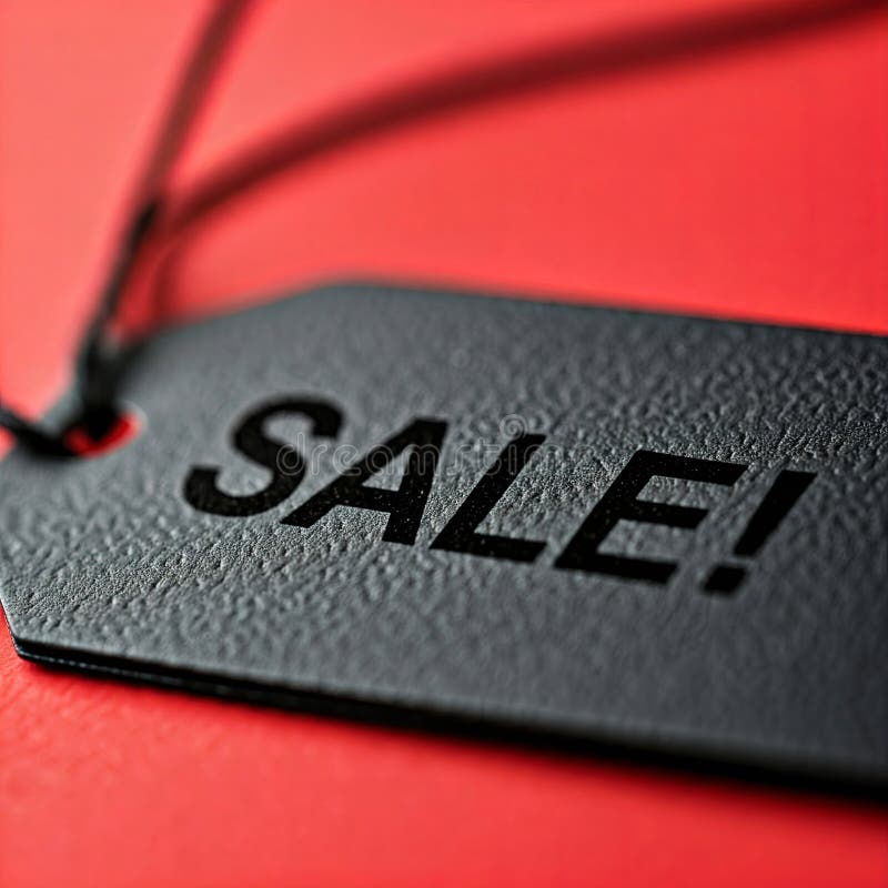 Clean Black Tag with Sale stock illustration. Illustration of marketing ...