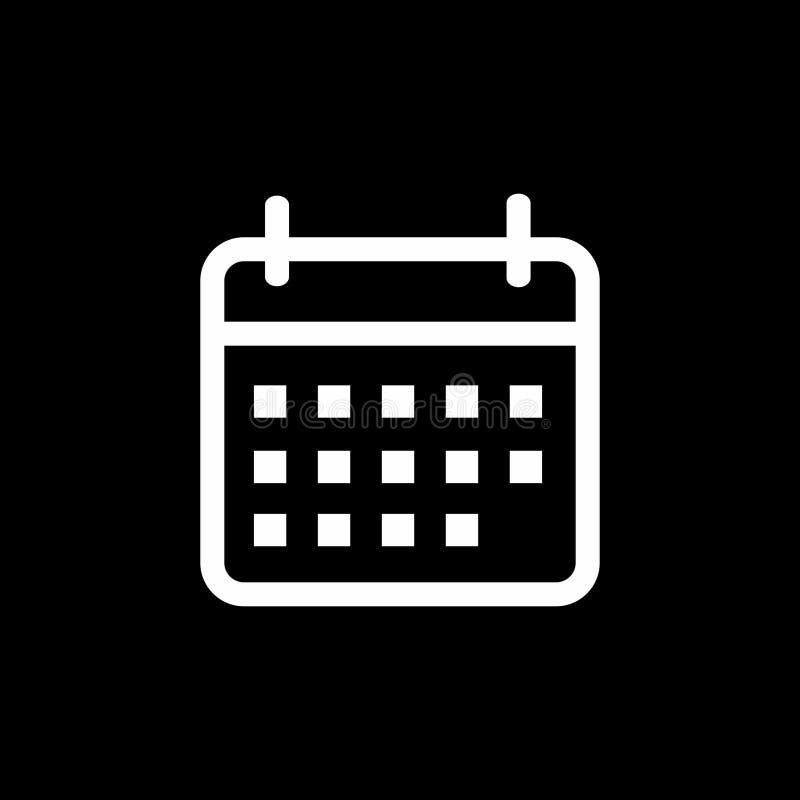 Minimalist Calendar Icon in Black and White Stock Vector - Illustration ...