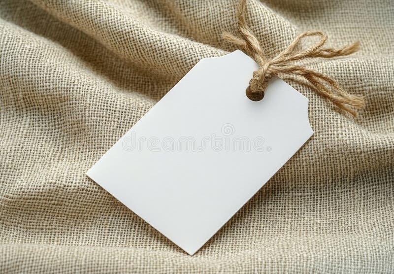 A Clean, Blank Tag Suspended Delicately in Front of a Softly Flowing ...