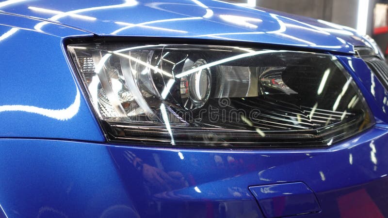 A clean blue car stock photo. Image of machine, metal - 208403722