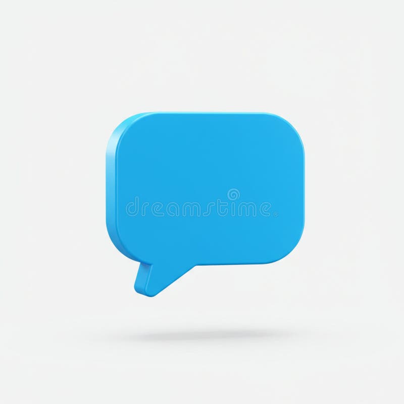 Blue 3D Speech Bubble Icon Communication Design Element Chat Text Media ...
