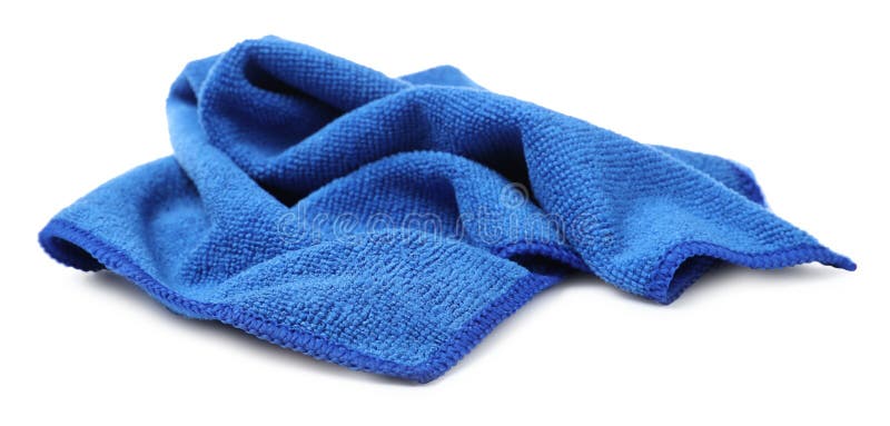 Clean Blue Microfiber Cloth on White Stock Image - Image of single ...
