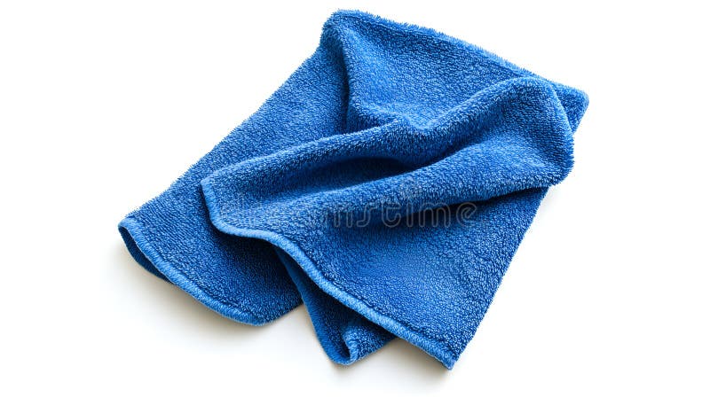 Clean Blue Microfiber Cloth Isolated on White, Top View Stock Image ...