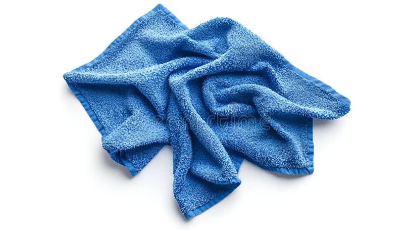 Clean Blue Microfiber Cloth Isolated on White, Top View Stock Photo ...