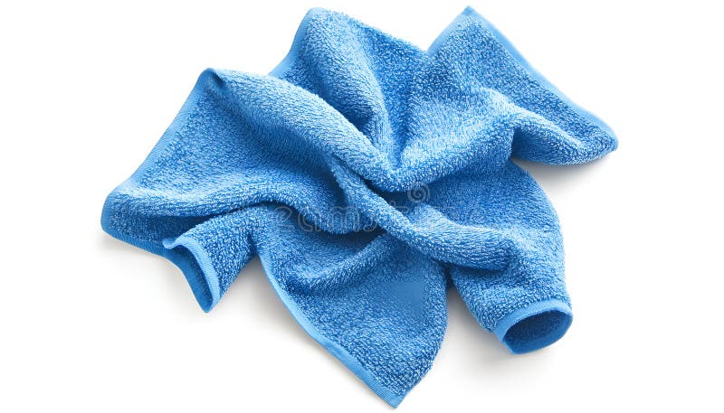 Clean Blue Microfiber Cloth Isolated on White, Top View Stock Image ...