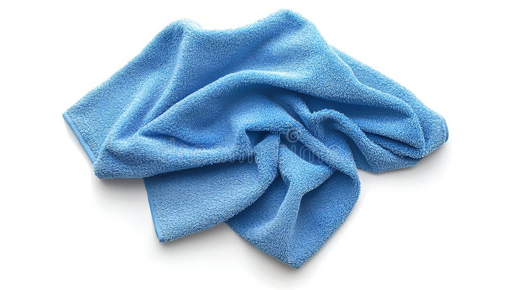 Clean Blue Microfiber Cloth Isolated on White, Top View Stock Image ...