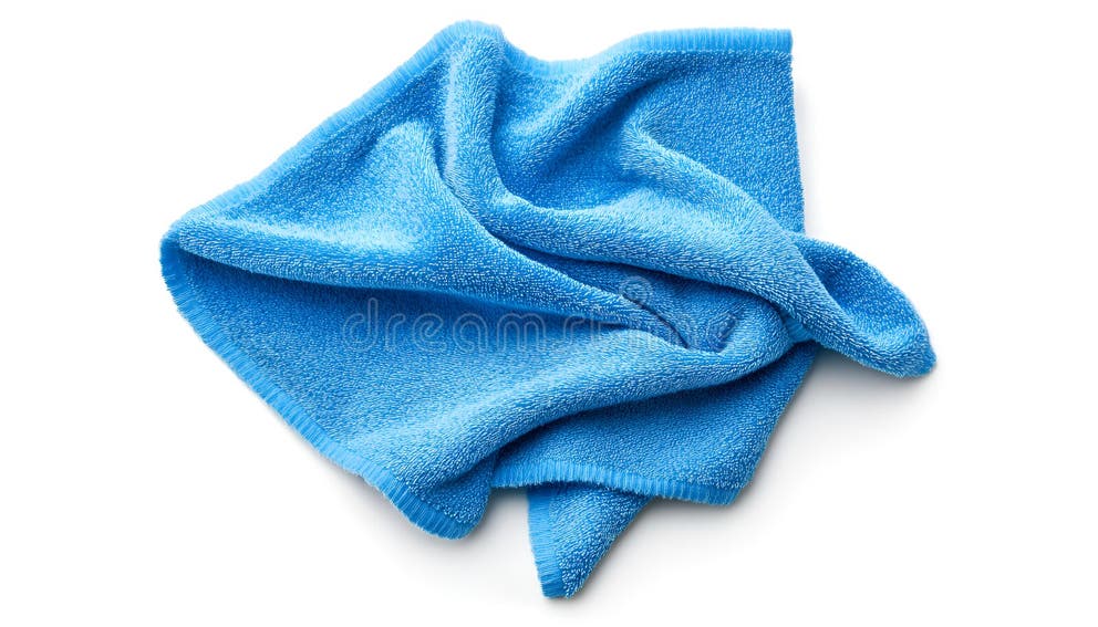 Clean Blue Microfiber Cloth Isolated on White, Top View Stock Image ...