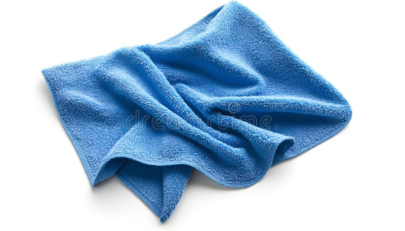 Clean Blue Microfiber Cloth Isolated on White, Top View Stock Image ...