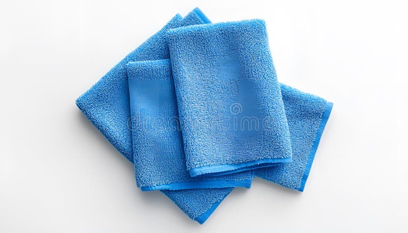 Clean Blue Microfiber Cloth Isolated on White, Top View Stock Photo ...