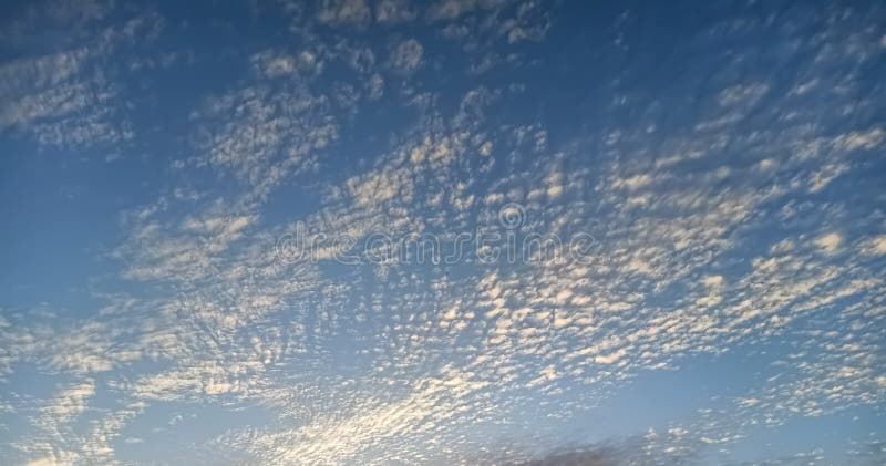 Clean Blue Sky Background with Lots of Clouds Stock Image - Image of ...