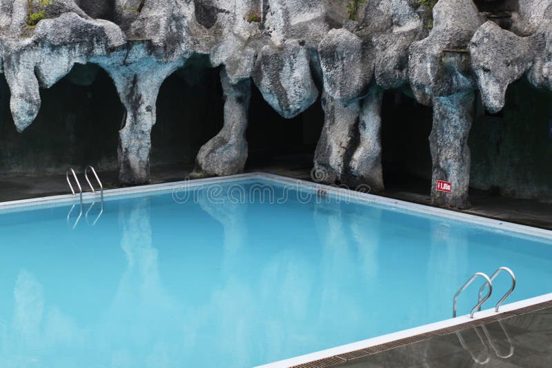 The Clean Blue Swimming Pool is Empty Stock Photo - Image of water ...