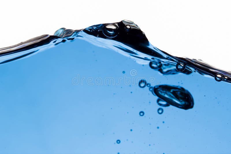 Clean Blue Water Shapes Moving with Blurry Bubbles Floating Stock Image ...