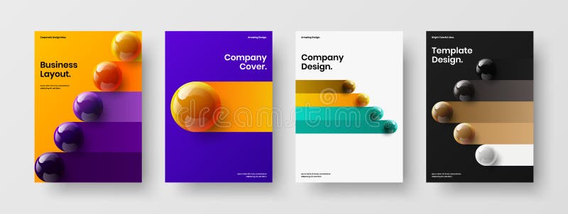 Clean Book Cover A4 Design Vector Template Collection Stock Vector ...