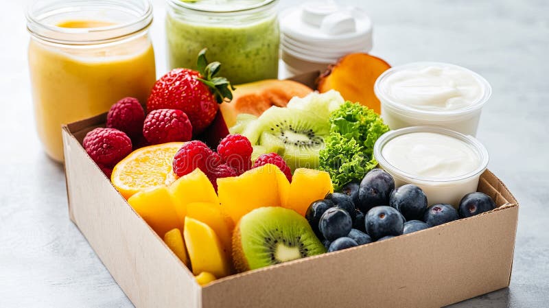 A Clean Breakfast Delivery Package Featuring a Smoothie, Yogurt, and ...
