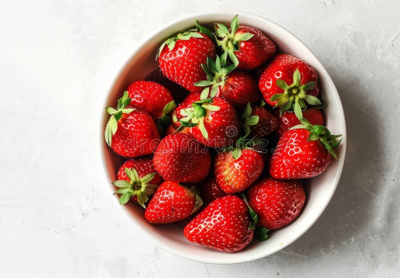A Clean and Bright Bowl of Fresh Strawberries, Created with Generative ...