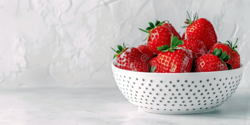 A Clean and Bright Bowl of Fresh Strawberries, Created with Generative ...