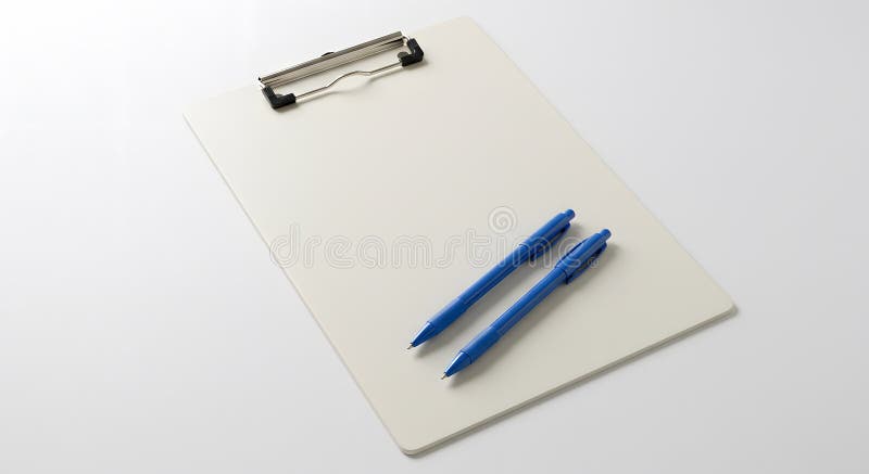 Two Blue Pens on a Clipboard: a Flat Lay Composition Stock Image ...