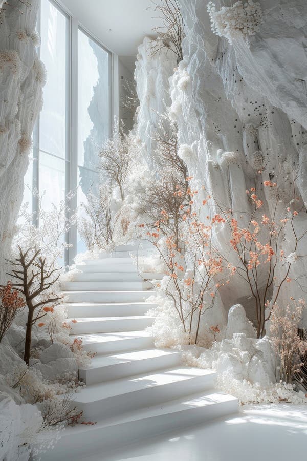 Clean Bright Futuristic Interior. Interior in Light Beige Colors Stock ...