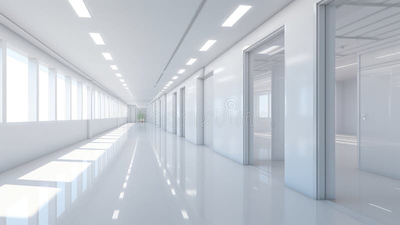 Clean Bright Inside Corridor Background Stock Illustration ...