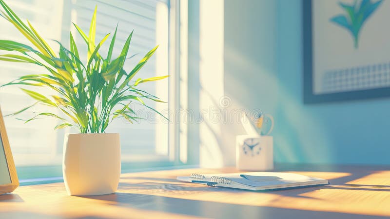 A Clean and Bright Office Space with a Summer Theme, Complete with a ...