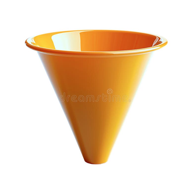 Bright Orange Conical Shape Modern Design 3D Cone Form Color Shiny ...