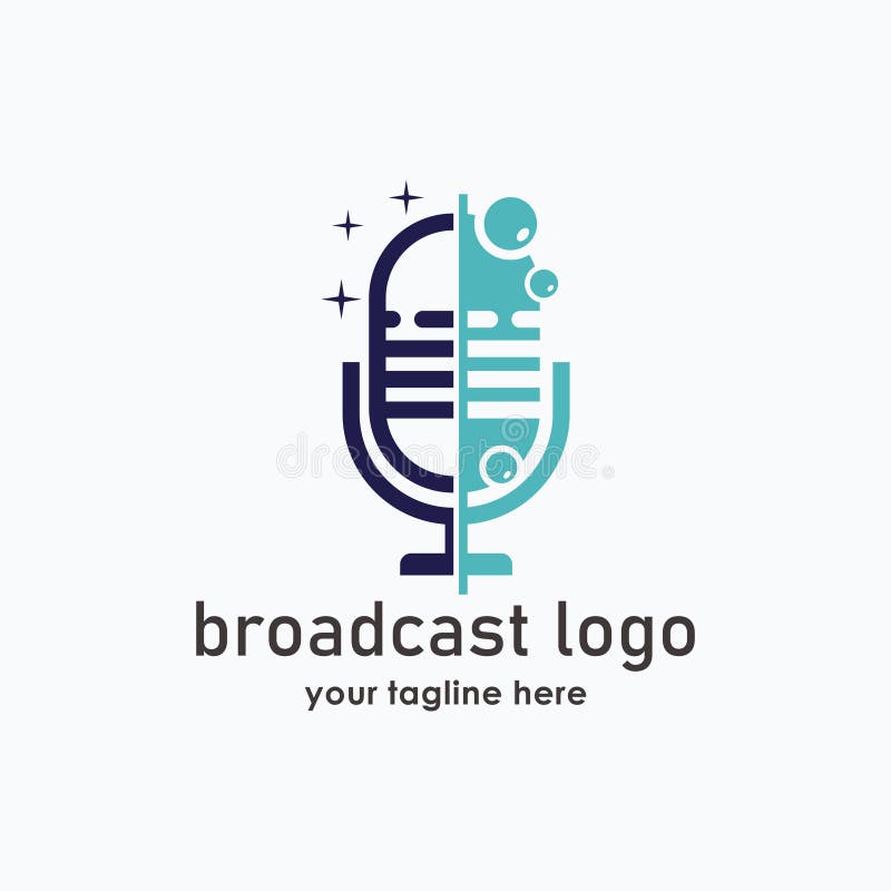 Clean Broadcast Logo Design Template, Podcast Logo Inspiration ...