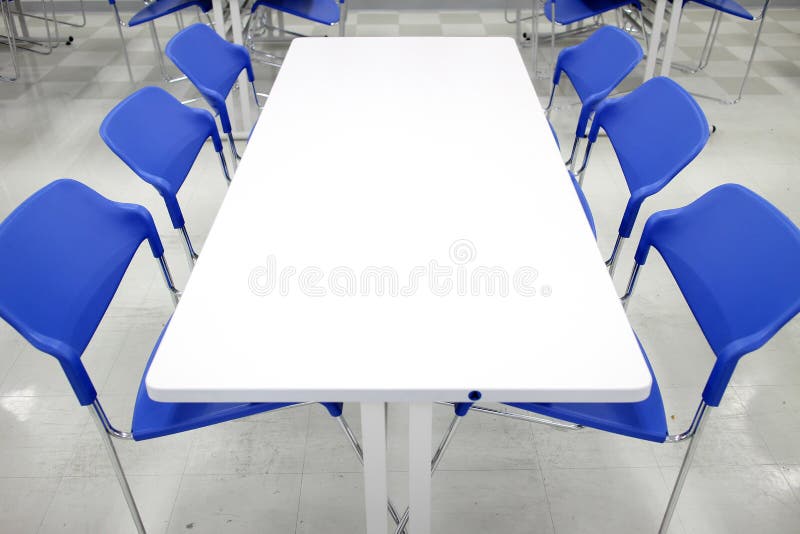 Clean Cafeteria with Empty Seats and Tables Stock Image - Image of ...