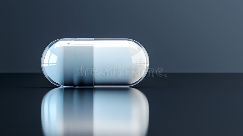A Clean Capsule on a Reflective Surface Showcasing Modern Design and ...