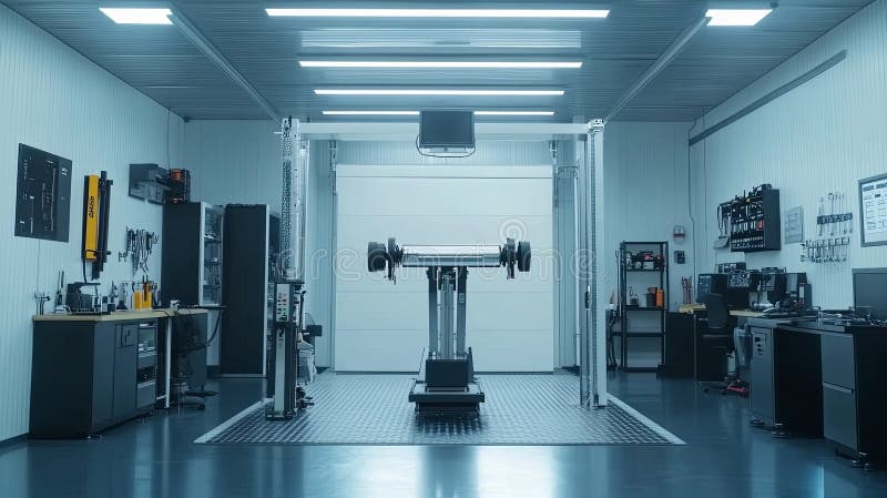A Clean Car Alignment Machine in an Auto Repair Shop Ready for Use ...