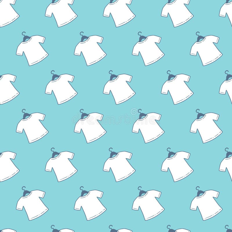 Clean and Casual White Cloth Laundry Vector Graphic Seamless Pattern ...
