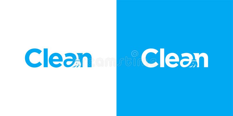 Simple Wordmark Clean Logo Design. Letter or Text Clean with Broom Icon ...
