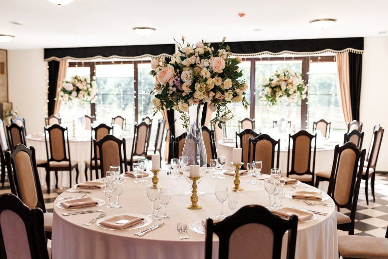 Wedding reception table stock image. Image of white - 314979895