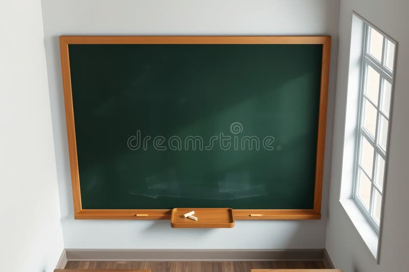 Clean Classroom View with Chalkboard and Window. AI Generated Image ...