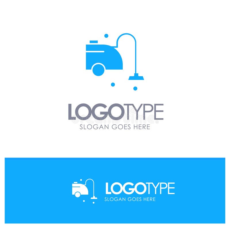 Clean, Cleaner, Cleaning, Vacuum Blue Solid Logo with Place for Tagline ...